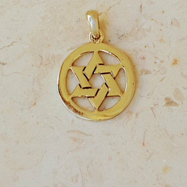 14k solid Gold interlocking Star of David pendant, jewish jewelry ...