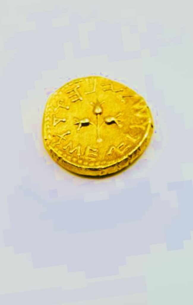 21k solid gold Machatzit HaShekel coin, Half Shekel replica fine gold ...